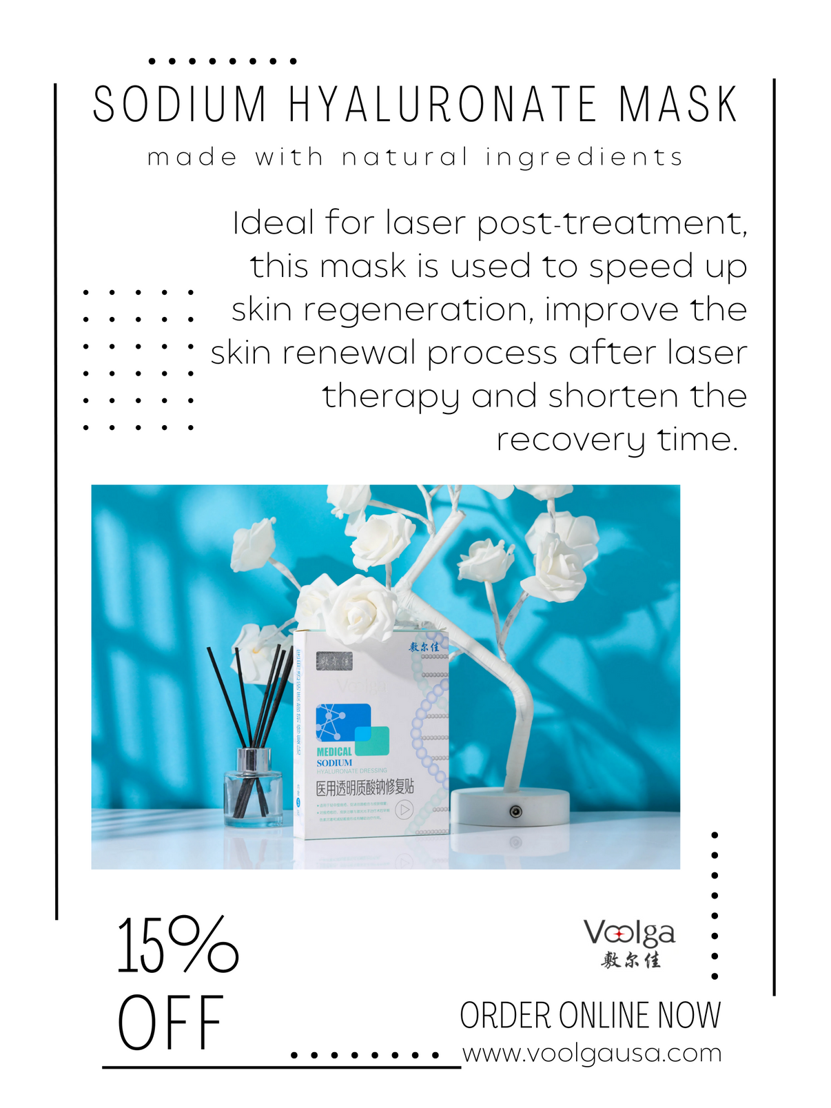 Voolga Medical Sodium Hyaluronate Dressing Repair Facial Mask(The Whit ...